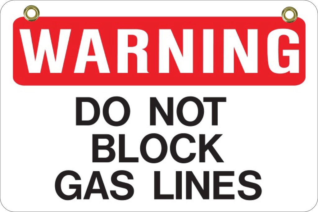 BS21 2 Way Sign - Do Not Block Gas Lanes | Gasoline Advertising