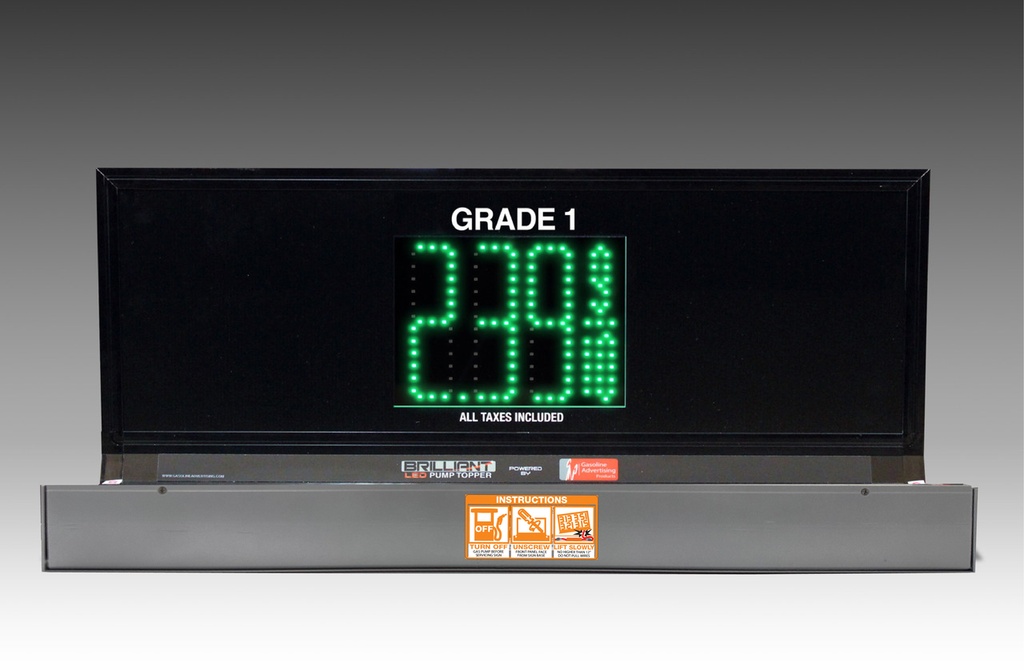 1 GRADE XL100 SERIES PUMP TOP LED FUEL PRICE SIGN WITH 4.75" LED DIGITS ...