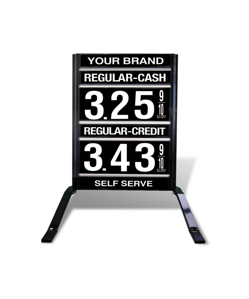 1 GRADE VXS120 SERIES CASH/CREDIT FUEL PRICE SIGN WITH 12" FLIP DIGITS ...