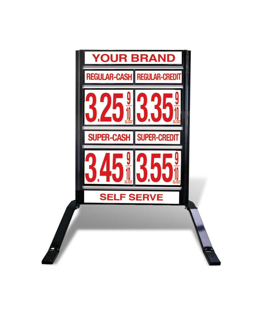 2 GRADES VXS220 SERIES CASH/CREDIT FUEL PRICE SIGN WITH 12" FLIP DIGITS ...