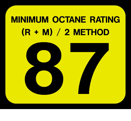D-20-87 Octane & Cetane Rating Decal - MINIMUM OCTANE... | Gasoline ...