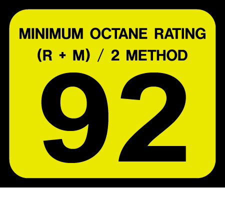 D-20-92 Octane & Cetane Rating Decal - MINIMUM OCTANE... | Gasoline ...