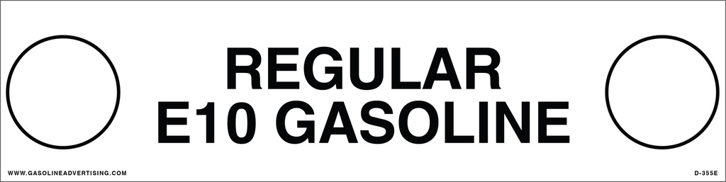D-355E API COLOR CODED DECAL - REGULAR E10 GASOLINE | Gasoline Advertising