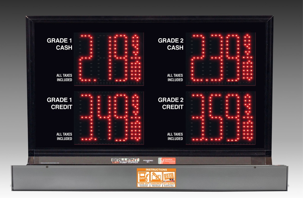 2 GRADES XL240 SERIES 2 LEVELS PUMP TOP LED FUEL PRICE SIGN WITH 4.75 ...