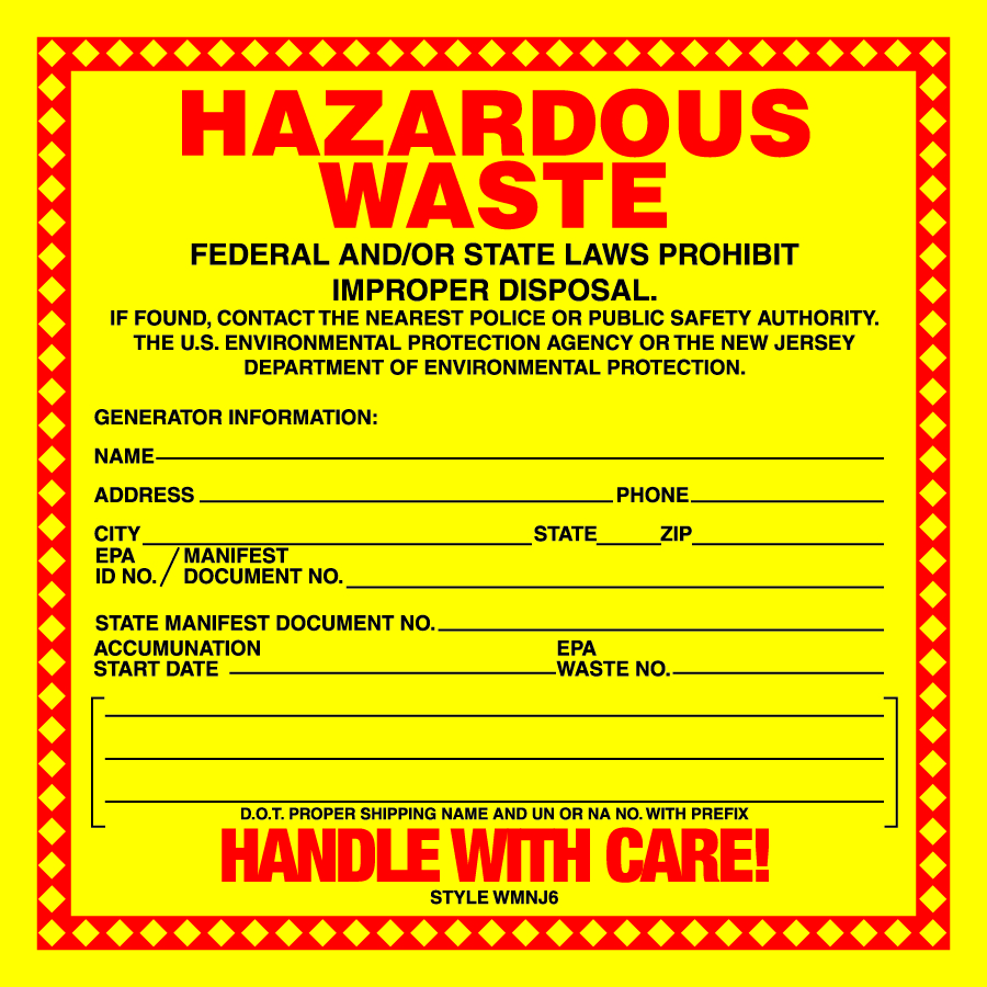 D-635 NFPA & Hazardous Waste Decal - HAZARDOUS WASTE... | Gasoline ...