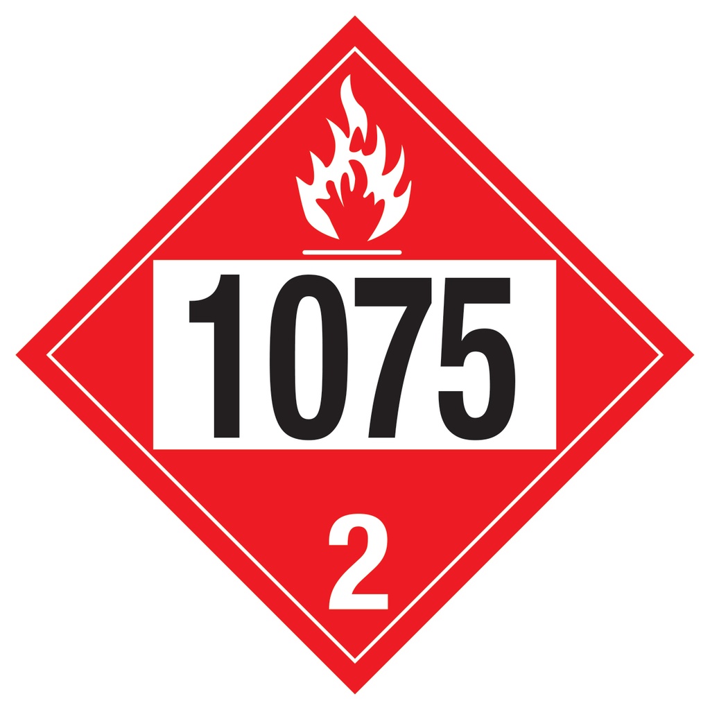 D.O.T Placard Sign UN - 1075 | Gasoline Advertising