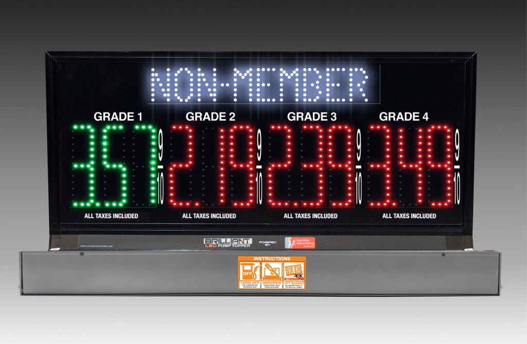 4 GRADES XL480 SERIES MEMBER/NON-MEMBER TOGGLING PUMP TOP LED FUEL ...