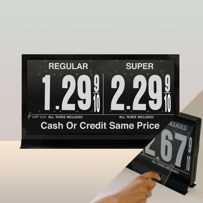 2 Grades M230 Series Pump Top Fuel Price sign w/ 4.5" Magnetic Digits ...
