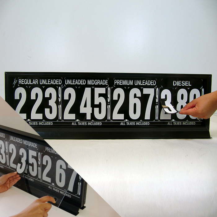 4 Grades M420 Series Pump Top Fuel Price sign w/ 8" Magnetic Digits ...