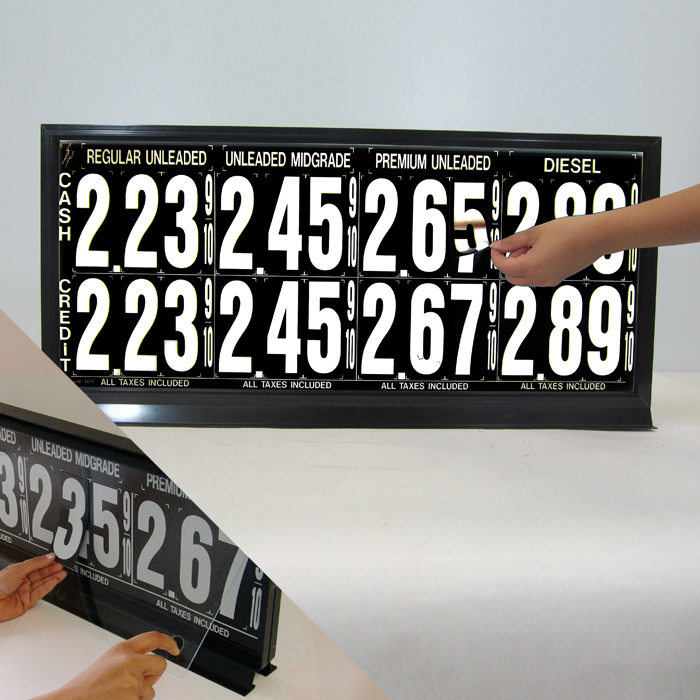 4 Grades 2 Levels M440 Series Pump Top Fuel Price sign w/ 4.5" Magnetic ...