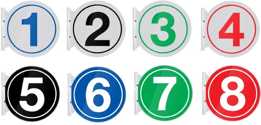 Pump Number Flag Mount 10" Round Signs | Gasoline Advertising