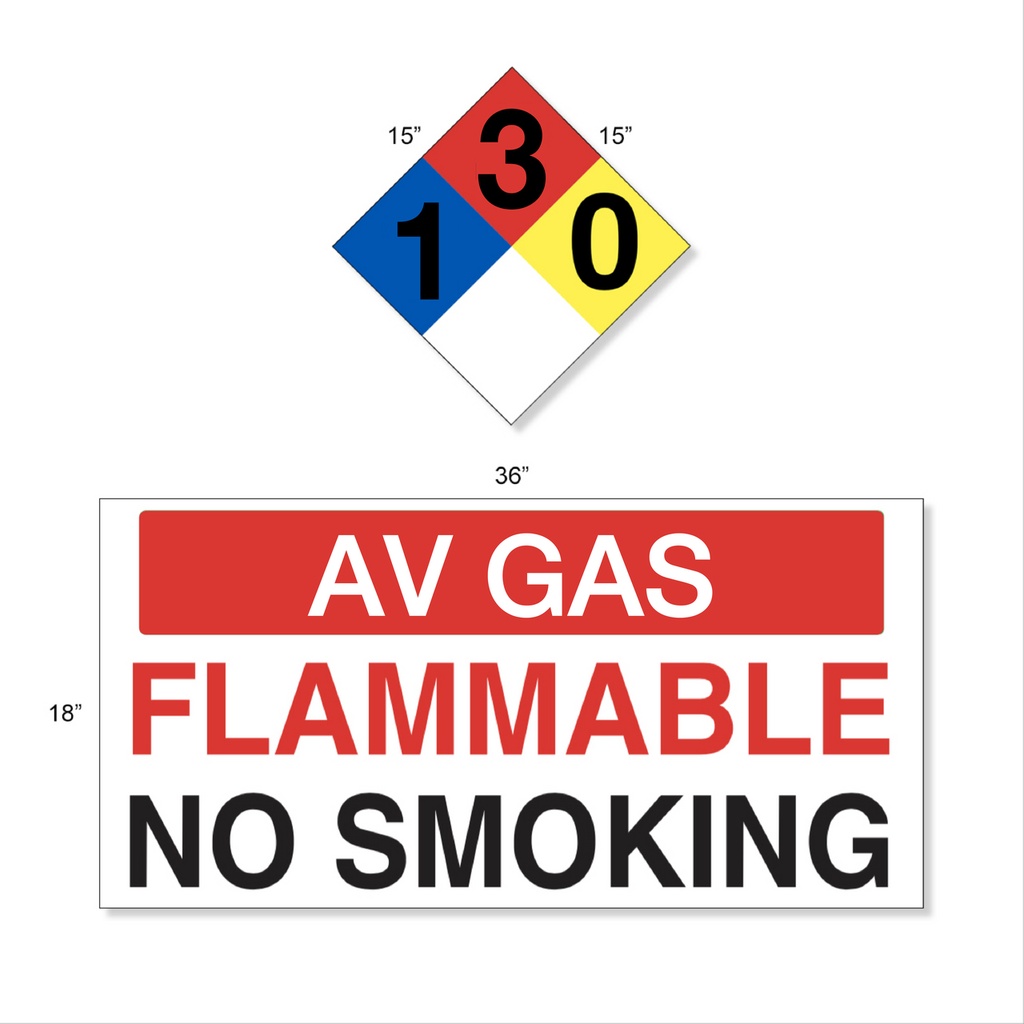AST AV GAS High Performance Graphic Set - 4 Each NFPA & Tank Decal ...